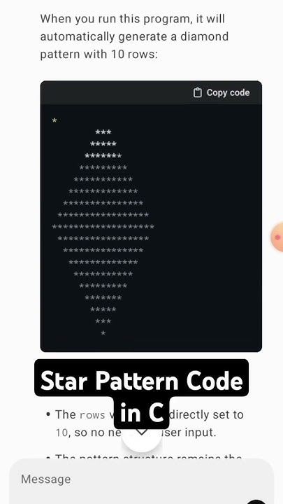 Star Pattern Code In C Chatgptcoding Clanguage Coding Clanguageforbeginners Youtube