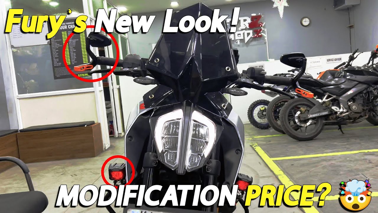 Duke 390 mods 2023 | HJG lights | windshield | bar end mirrors - YouTube