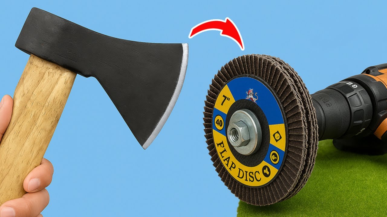 Easy Way To Sharpen an Axe Like a Razor Sharp! Make Your Axe to BRAND ...