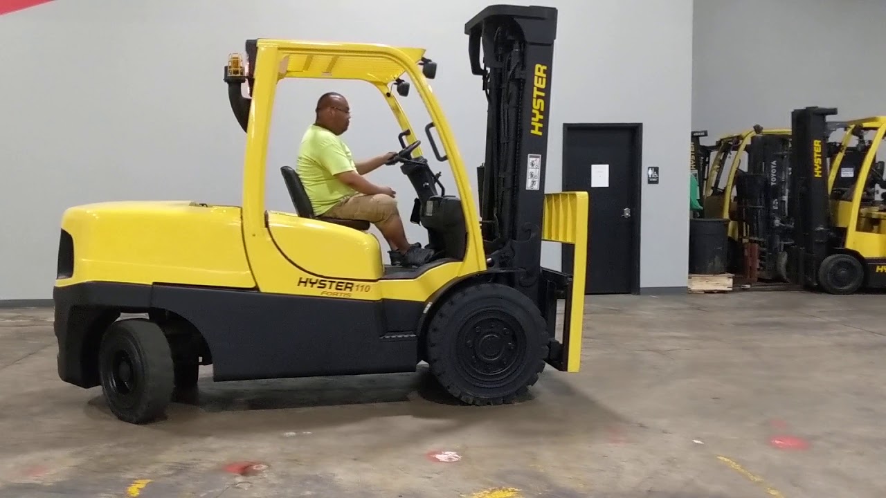 2008 Hyster H110FT Pneumatic Diesel Forklift STK 7851 - YouTube