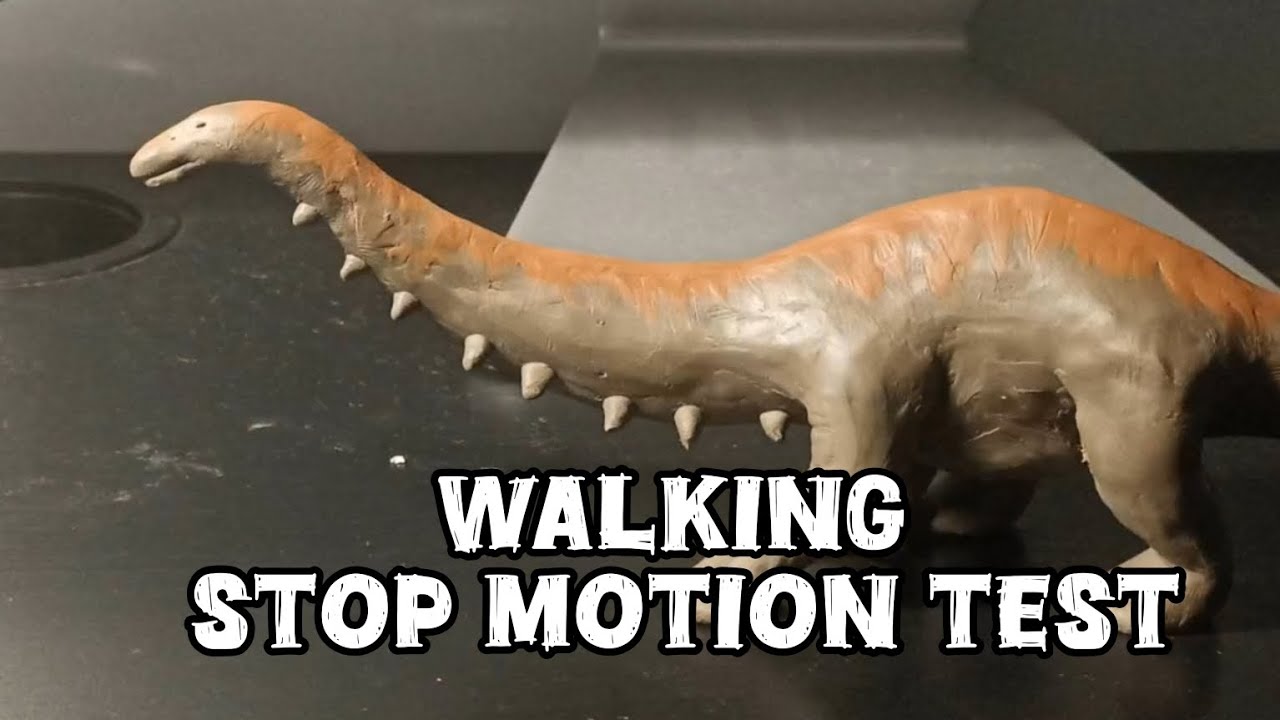 Brontosaurus walk stop motion test #stopmotion #анимация #пластилин # ...
