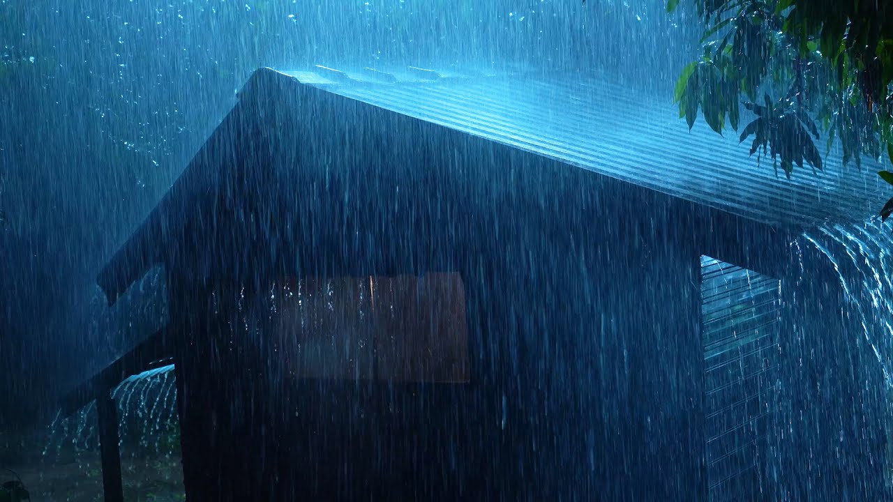 Goodbye Stress to Sleep Instantly with Powerful Rainstorm & Intense ...