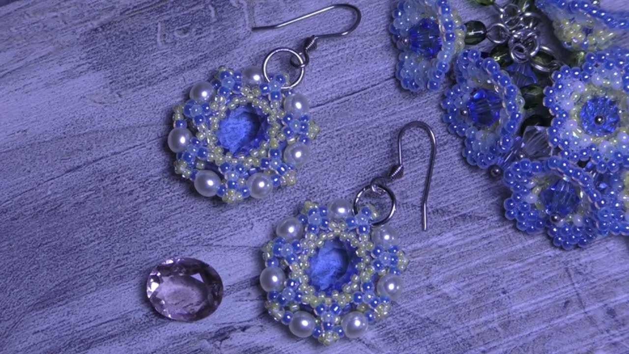 Tutorial: Beaded Earrings with Open back Crystal, Easy for beginners ...