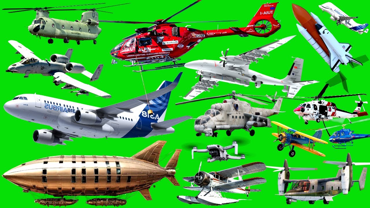 Types of Air Vehicles | Air Transportation | Helicopter | Plane | Blimp ...