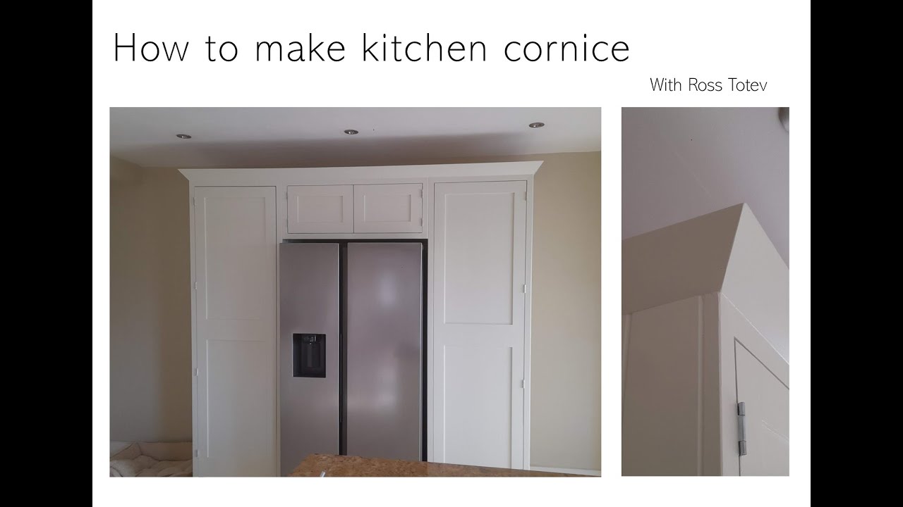 How to cut 45-degree mitres on kitchen cornice. Making kitchen cornice ...