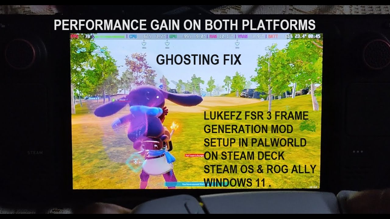 Palworld LukeFZ FSR 3 Frame Generation Mod Setup on Steam Deck Steam OS ...