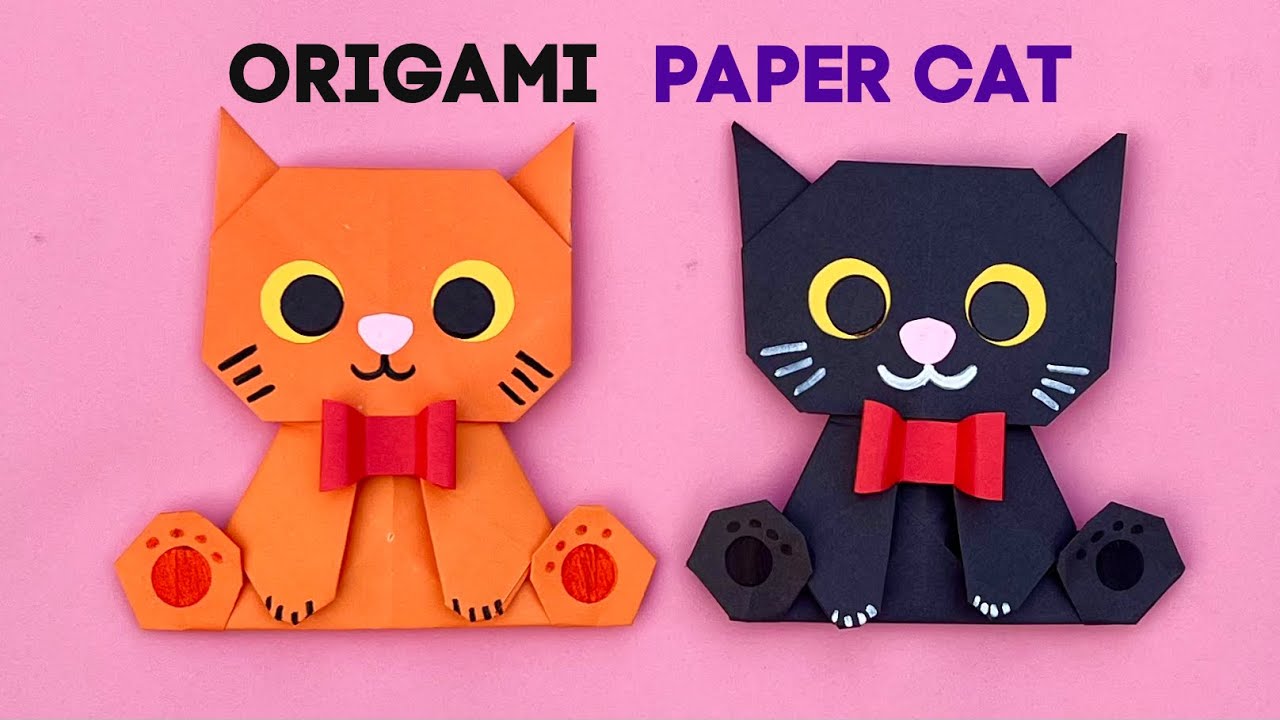 ORIGAMI PAPER CAT/How to Make a Easy Paper Cat/Paper Craft / Origami ...
