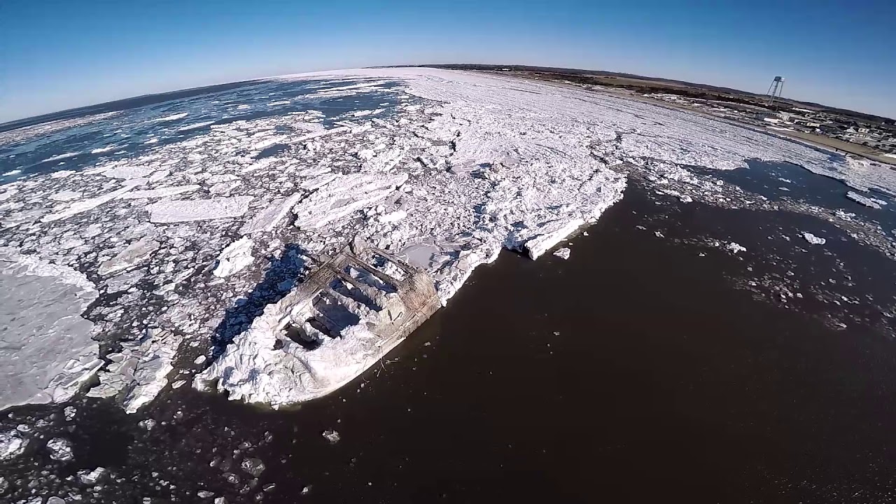 Frozen Delaware Bay - Lower Twp, NJ 01-07-2018 - YouTube