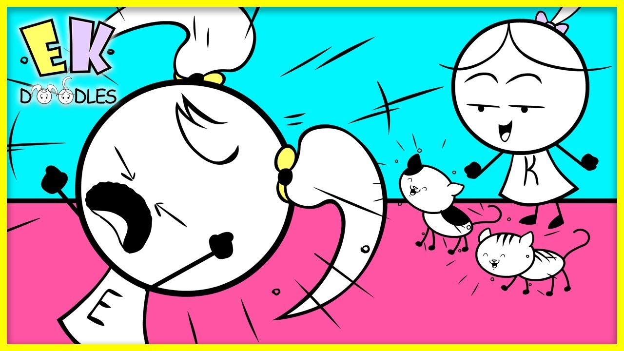 Twins & Pet Cats Indoor Play Copy Cat ! EK Doodles with Emma & Kate ...