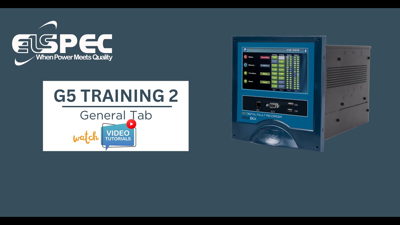 Configure your G5 Recorder According to Your Needs - Elspec's G5 ...