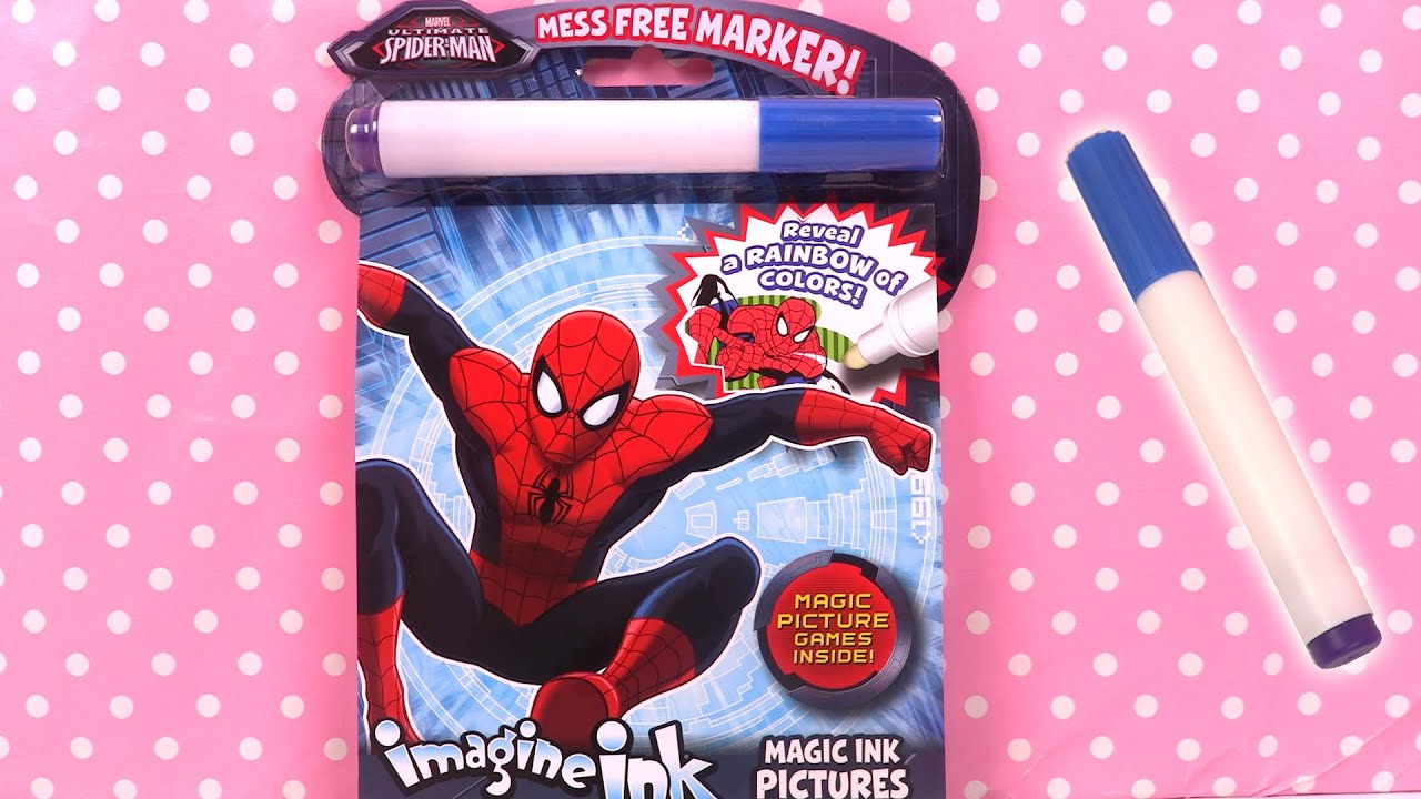 Spiderman Super Héros Coloriage Magique Imagine Ink - YouTube