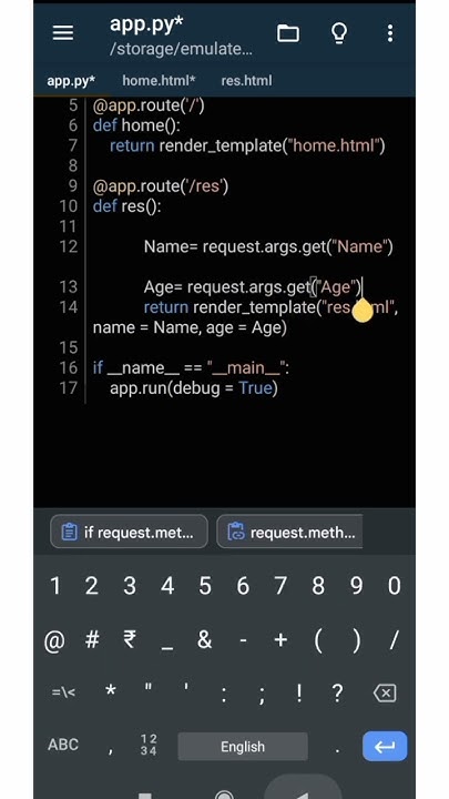 Flask Get Method Using Pydroid3 Flask Flaskproject Code Flaskapp Coding Youtube 