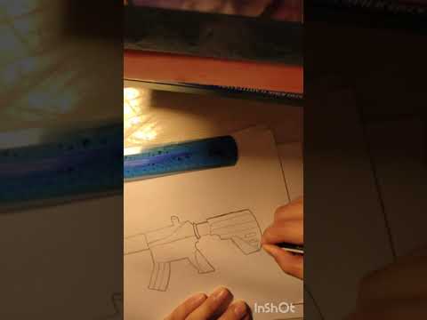 how to draw m416?🔥 как нарисовать m416?🔥 my first video.⚡