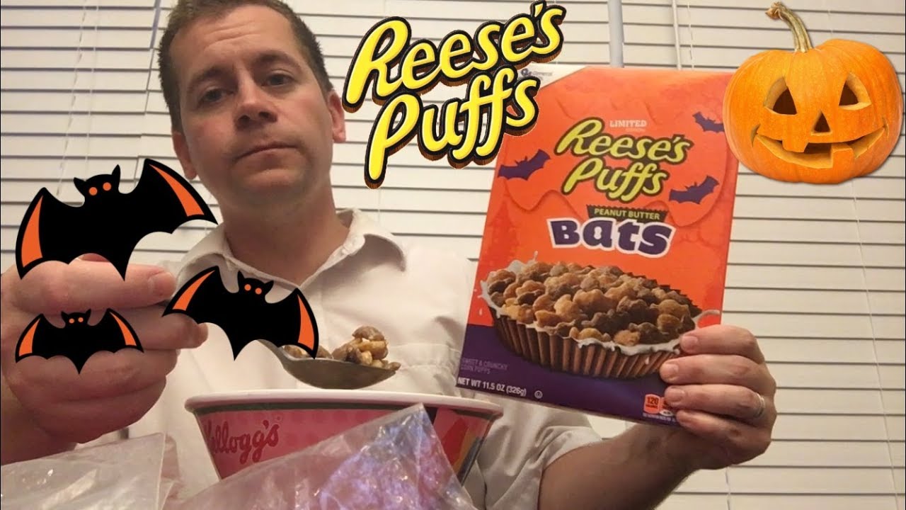 Jackson Reviews Reese's Puffs Peanut Butter Bats Cereal - YouTube