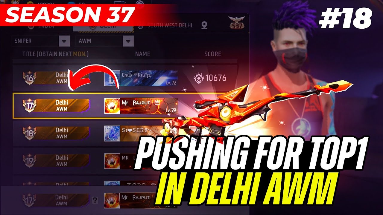 PUSHING FOR TOP-1 in AWM WEAPON GLORY 😀 || Free Fire Solo Rank Push ...