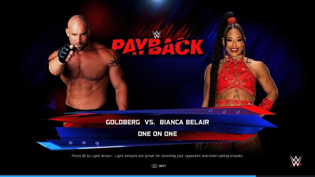 WWE 2K25 Goldberg Vs Bianca Belair - YouTube