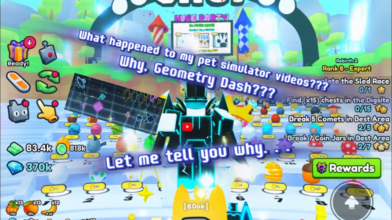 What happened to my pet simulator videos??? Why Geometry Dash??? - YouTube
