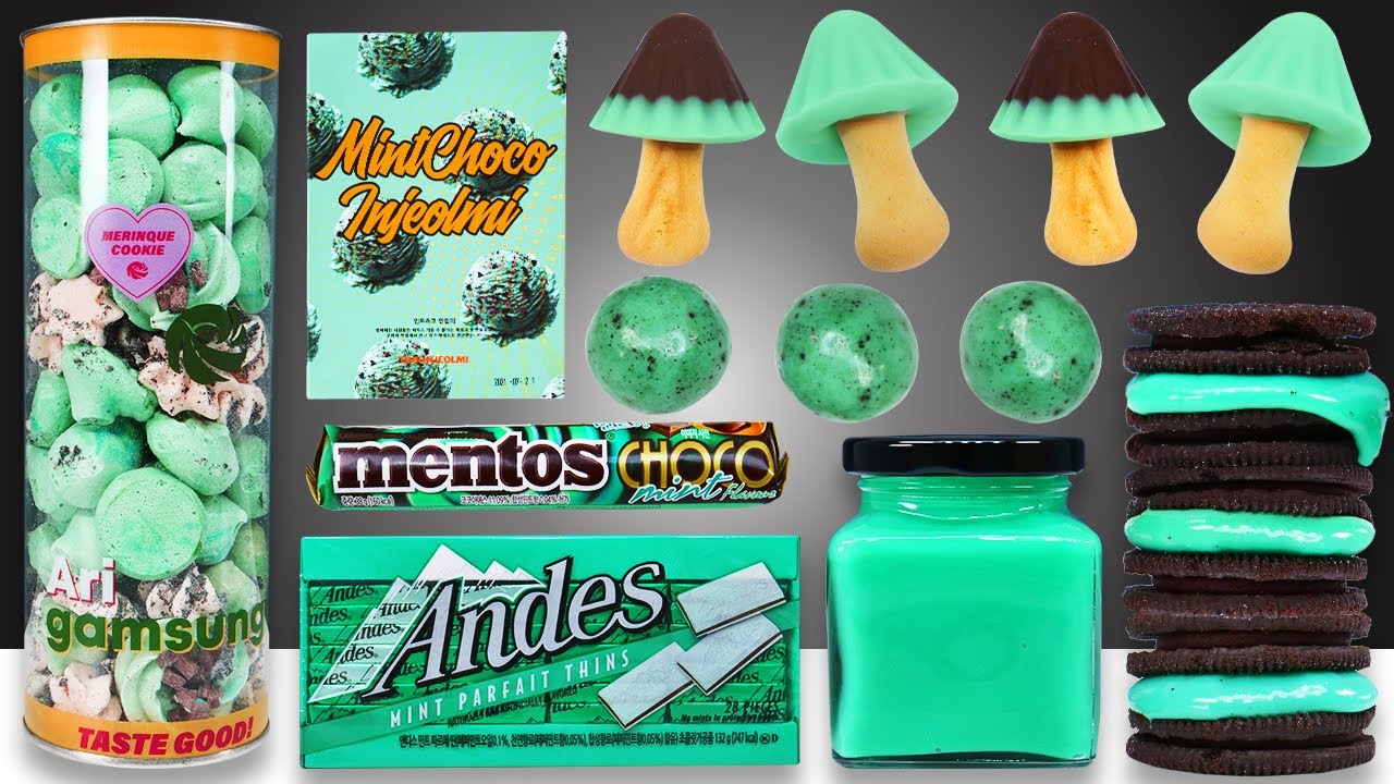 Mint Chocolate Food Mukbang 민트 초코 먹방 Labeat 랩잇 - YouTube