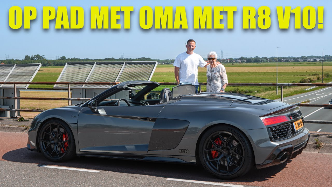 Op pad met 650 PK Audi R8 V10 Spyder met mijn oma! BIZAR LUID! - YouTube