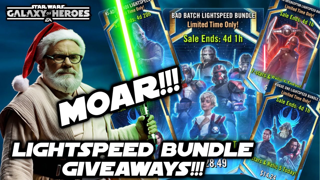 SWGOH Live! MOAR Lightspeed Bundle Giveaways!!!! Restoring Sanity to Trivia! - YouTube