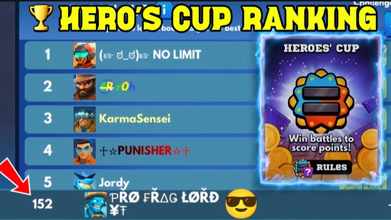 Frag Pro Shooter - Hero's Cup Ranking | Frag Master Yt 🔥🤯 - YouTube
