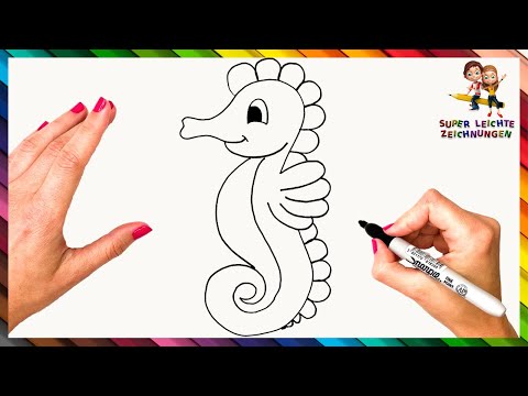Wie Man Ein Seepferdchen Zeichnet Schritt Für Schritt 🌊 Seepferdchen Zeichnen Leicht