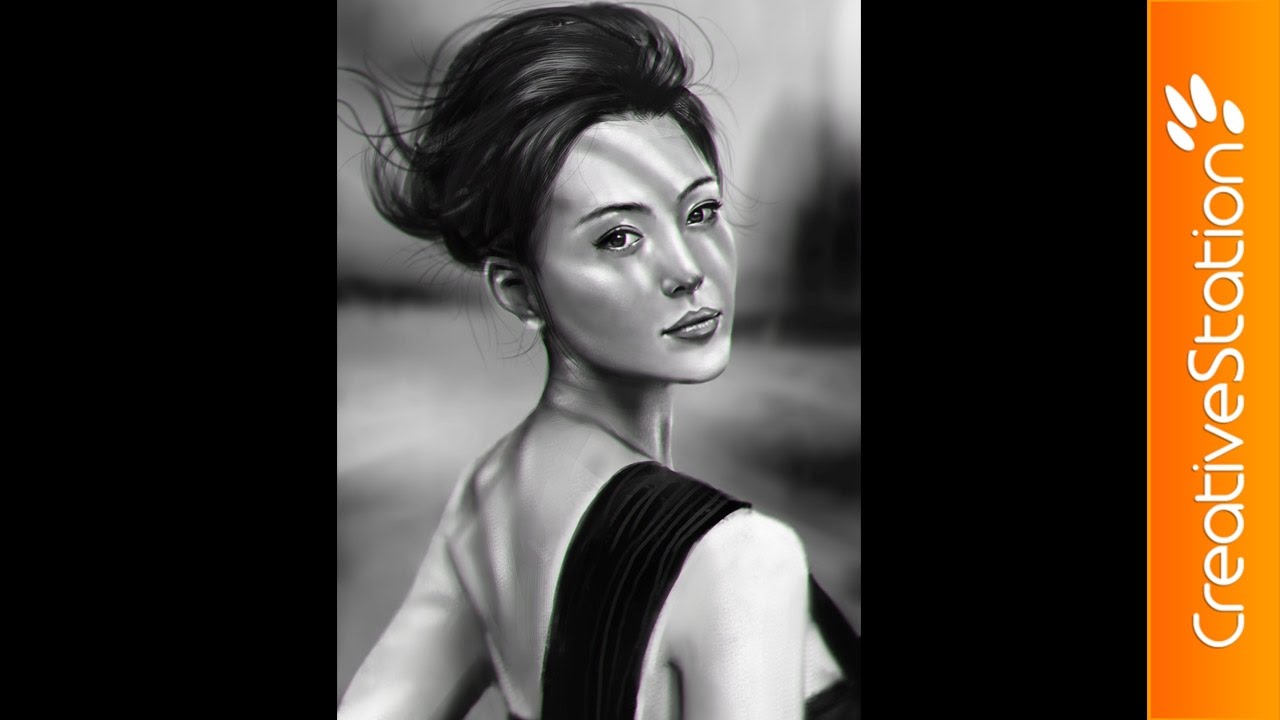 Asiatic woman - Speed Painting (#Photoshop) | CreativeStation - YouTube