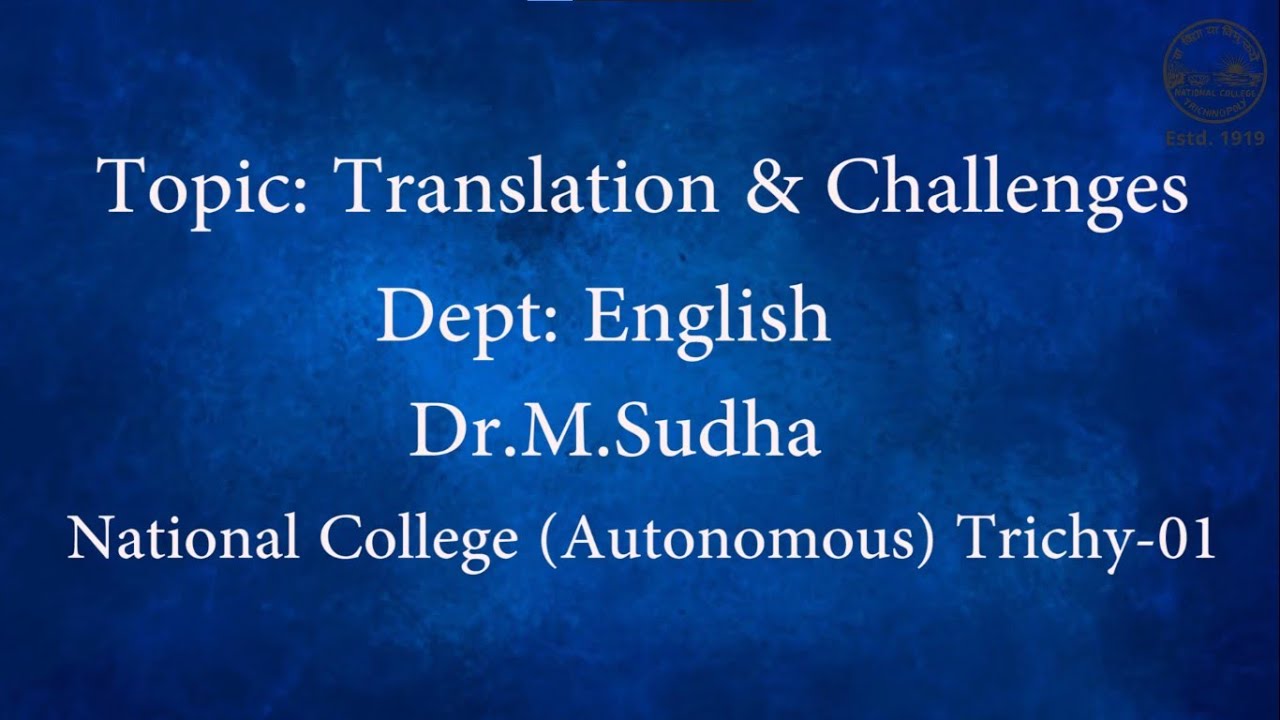 Translation & Challenges,2024, English - YouTube
