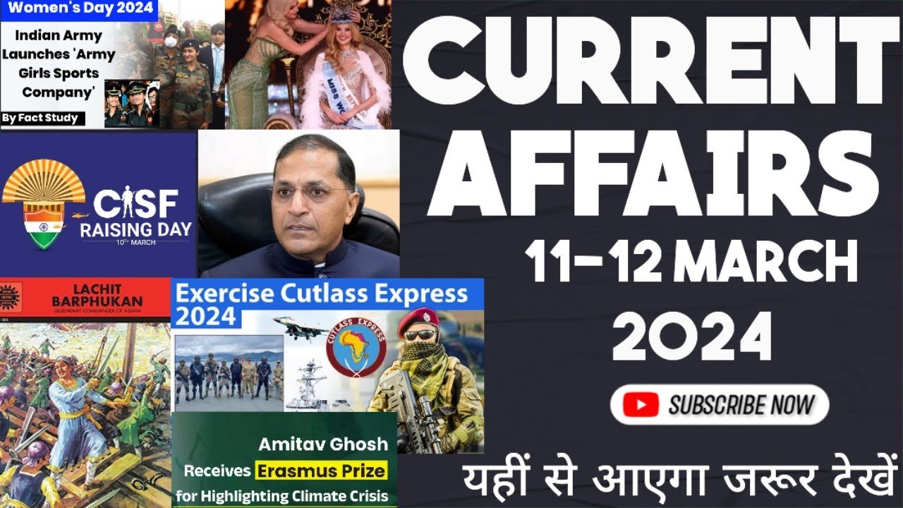 Current Affairs 11-12 March 2024 l Current Affairs Important Question l Learn Guru Ashish - YouTube