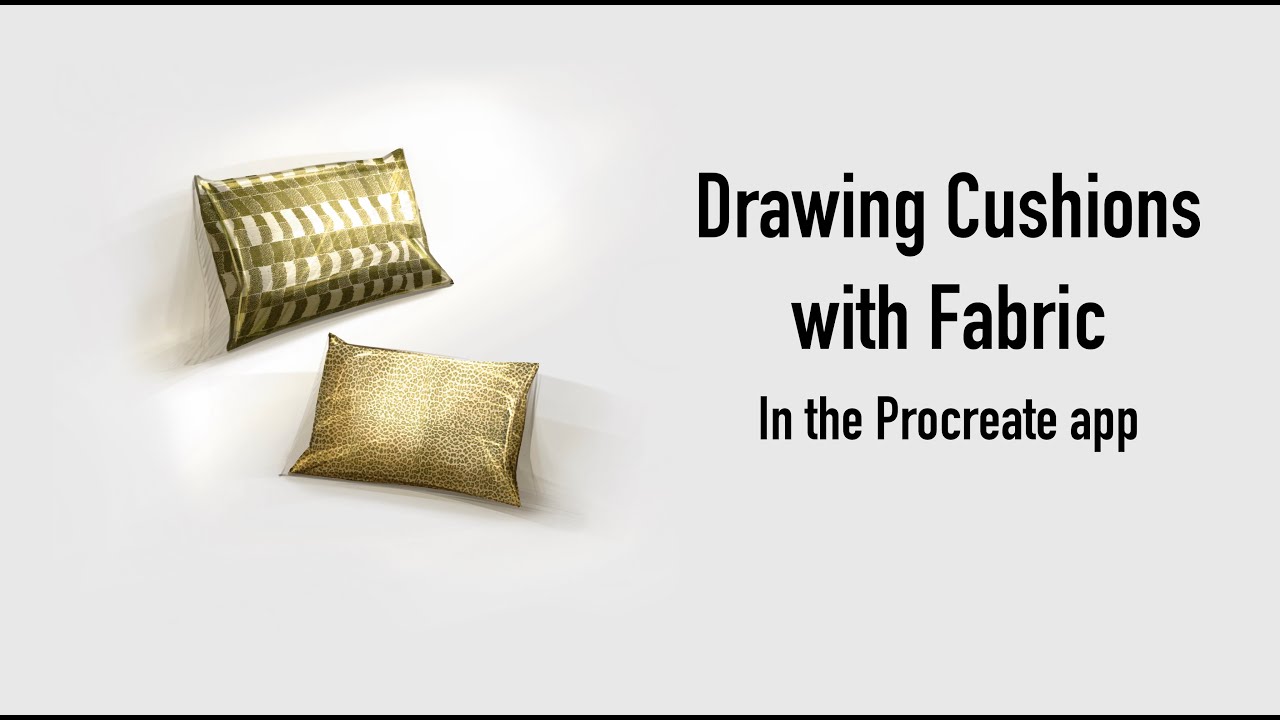 Free lesson on drawing cushions with fabric in the Procreate app - YouTube