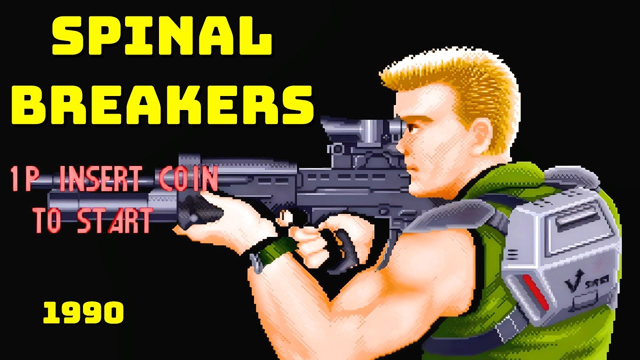 SPINAL BREAKERS //1990 ARCADE SCROLLS SIDE SHOOTER // FULL GAME - YouTube