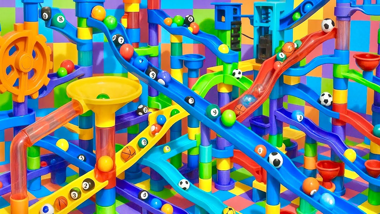 Marble Run Twist, Slide, Catcher, Funnel! MarbleRun ASMR | oddly ...