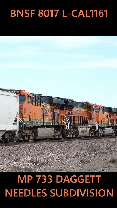 BNSF 8017 EB L-CAL1161 MP 733 NEEDLES SUB DAGGETT 12-20-2023 #bnsf #railway #automobile - YouTube
