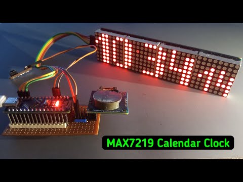 MAX7219 LED Matrix Clock display | Arduino DS1307 RTC | Calendar clock projects