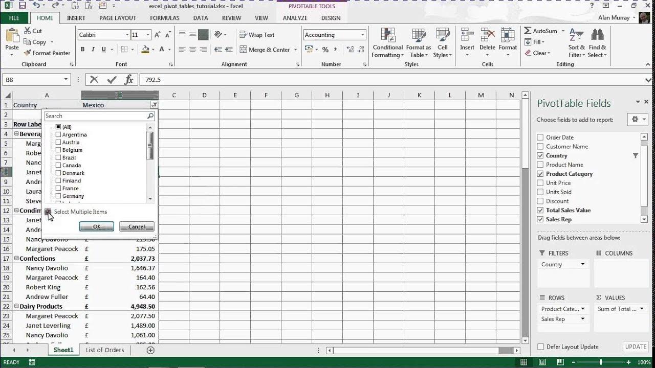 Introduction to Pivot Tables - Excel Pivot Tables Tutorial - YouTube
