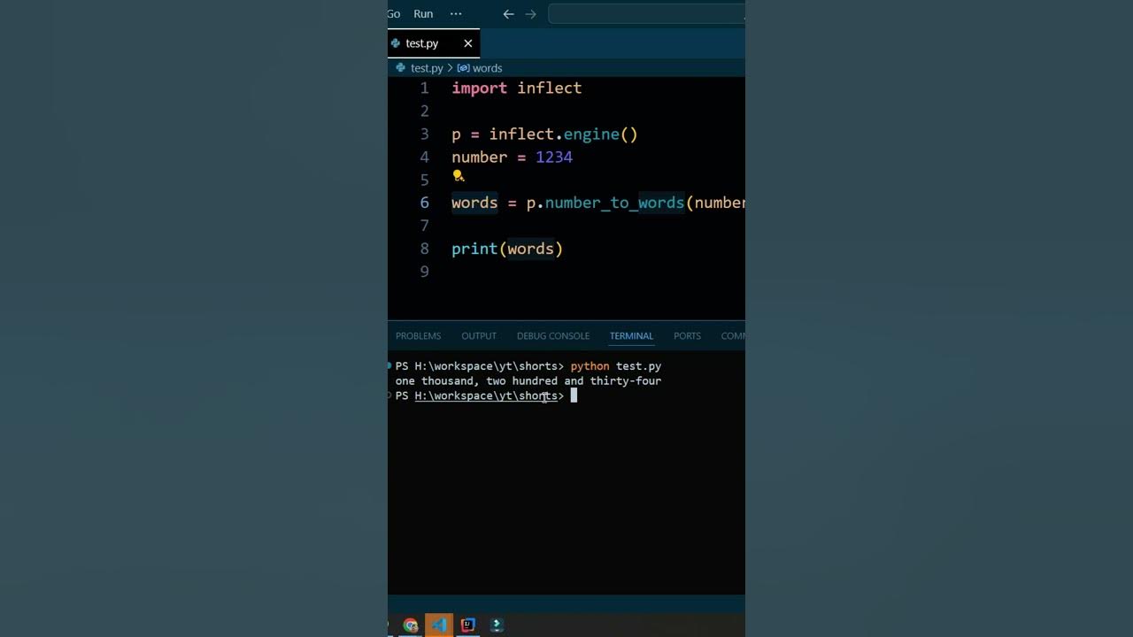 Convert Numbers to Words Using Python! #python #coding #pythontips - YouTube
