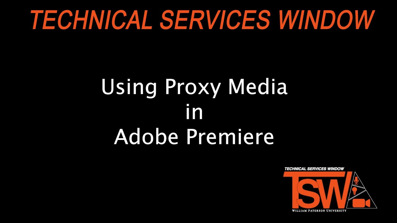 Using Proxy Media in Adobe Premiere - YouTube