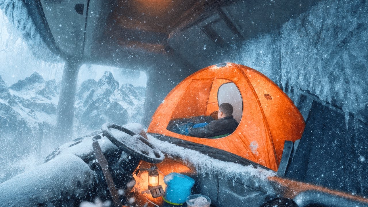 A Trucker’s Fight to Survive at -20°C | Cold Night Camping - YouTube