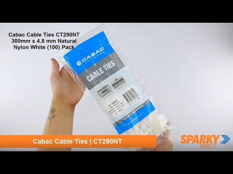 Cabac Cable Ties CT290NT | 300mm x 4.8 mm Natural Nylon White (100 ...