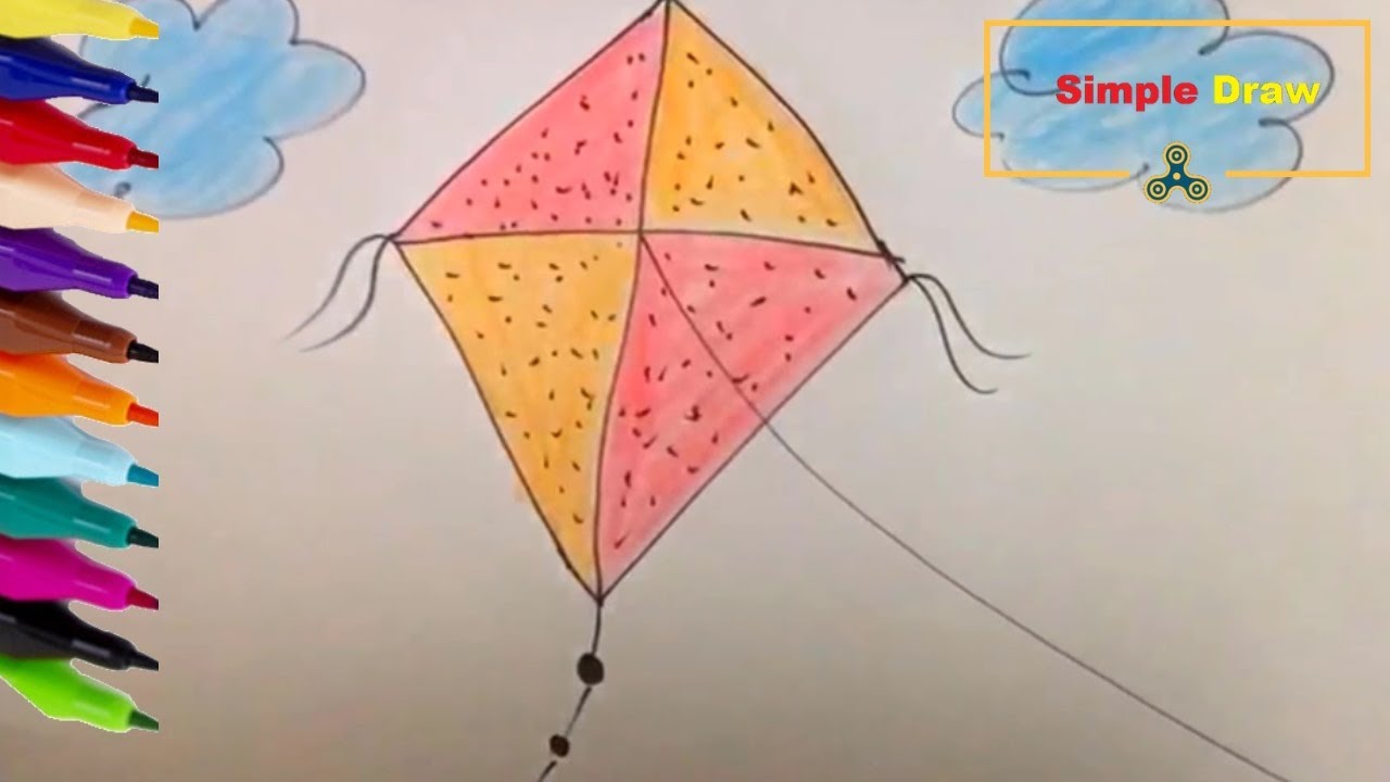 How to draw a kite - YouTube