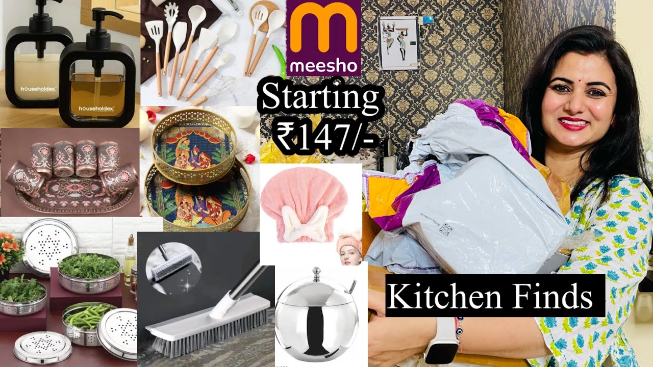 Meesho Kitchen & Home Decor Haul, Utensils Set, Tray Set, Strainer, Mop ...