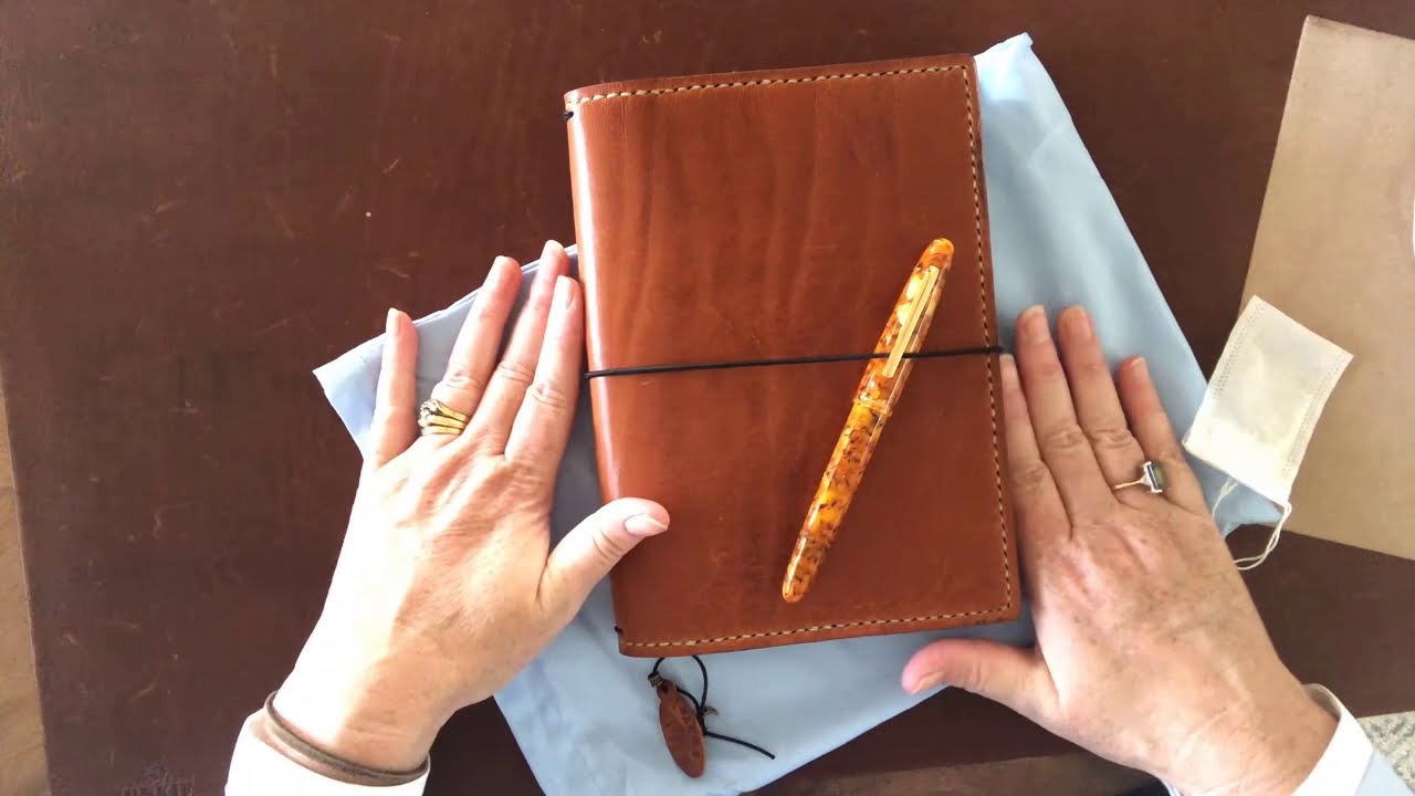 Falcon Traveler A5 Brandy Peregrine Leather Notebook - YouTube