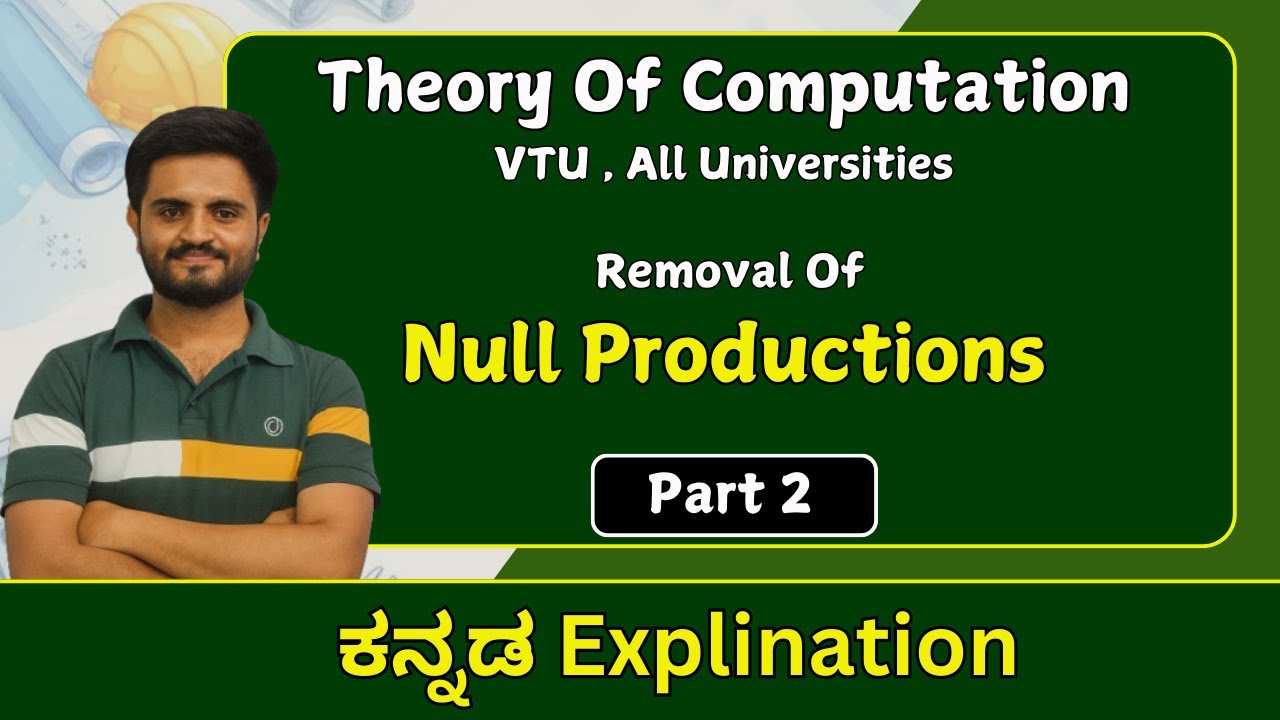 Removal of Null production part 2 | theory of computation | VTU, All ...