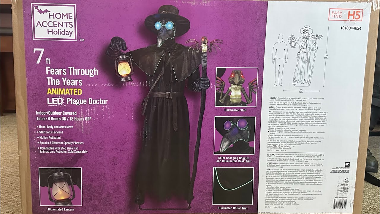 HomeDepot Plague Doctor Animatronic Unboxing and Demo - YouTube