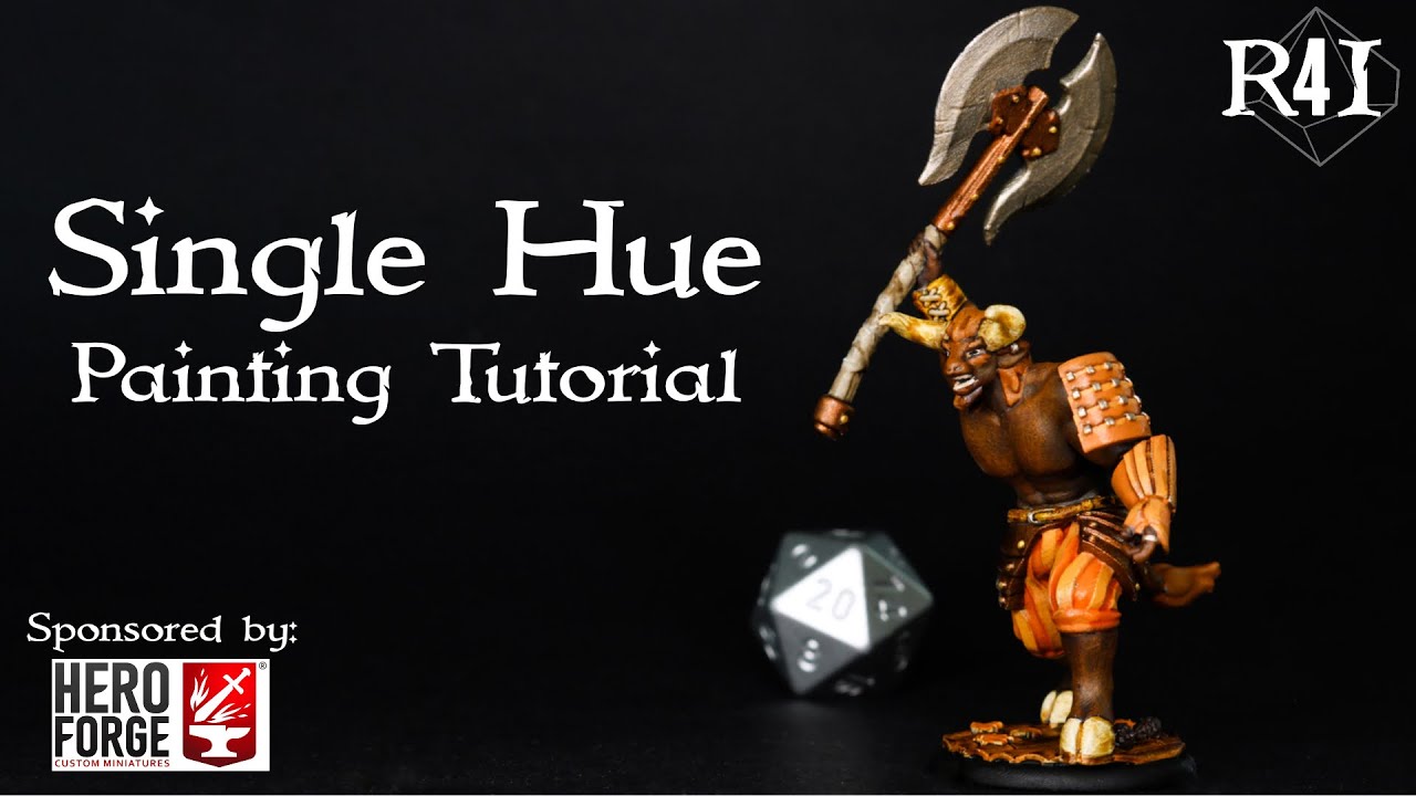 Minotaur Painting Tutorial in One Color Hue - YouTube