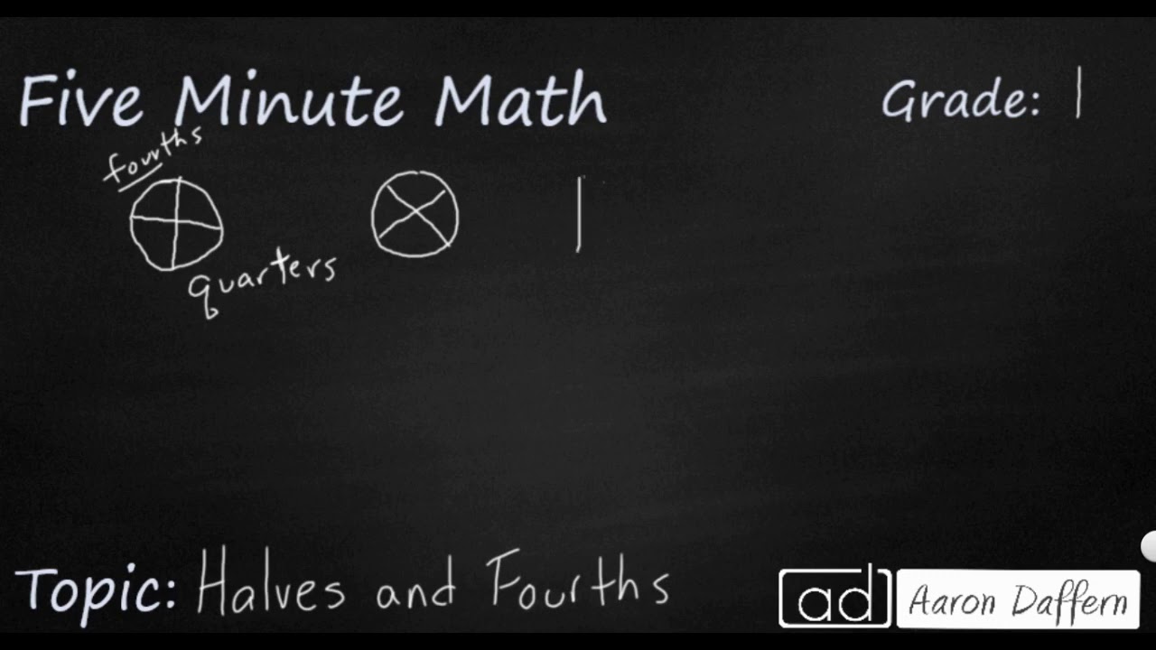 1st Grade Math Halves and Fourths - YouTube