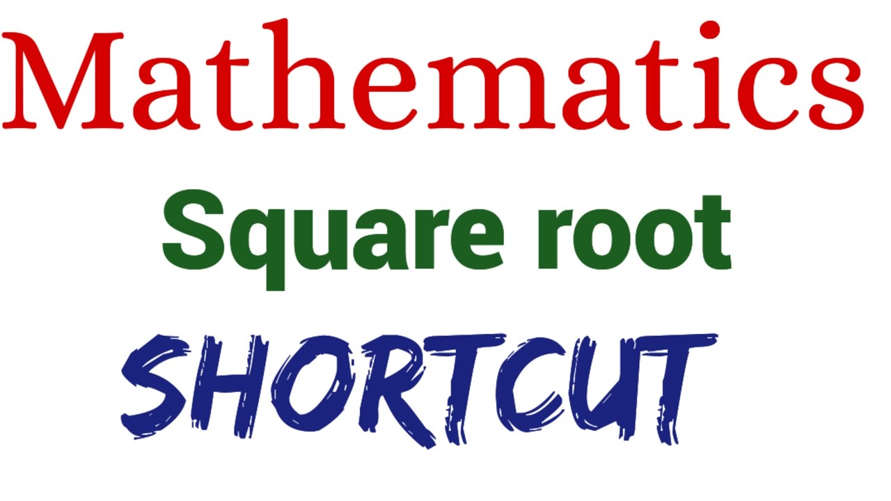 Square Root Shortcut YouTube Square Root Shortcut YouTube