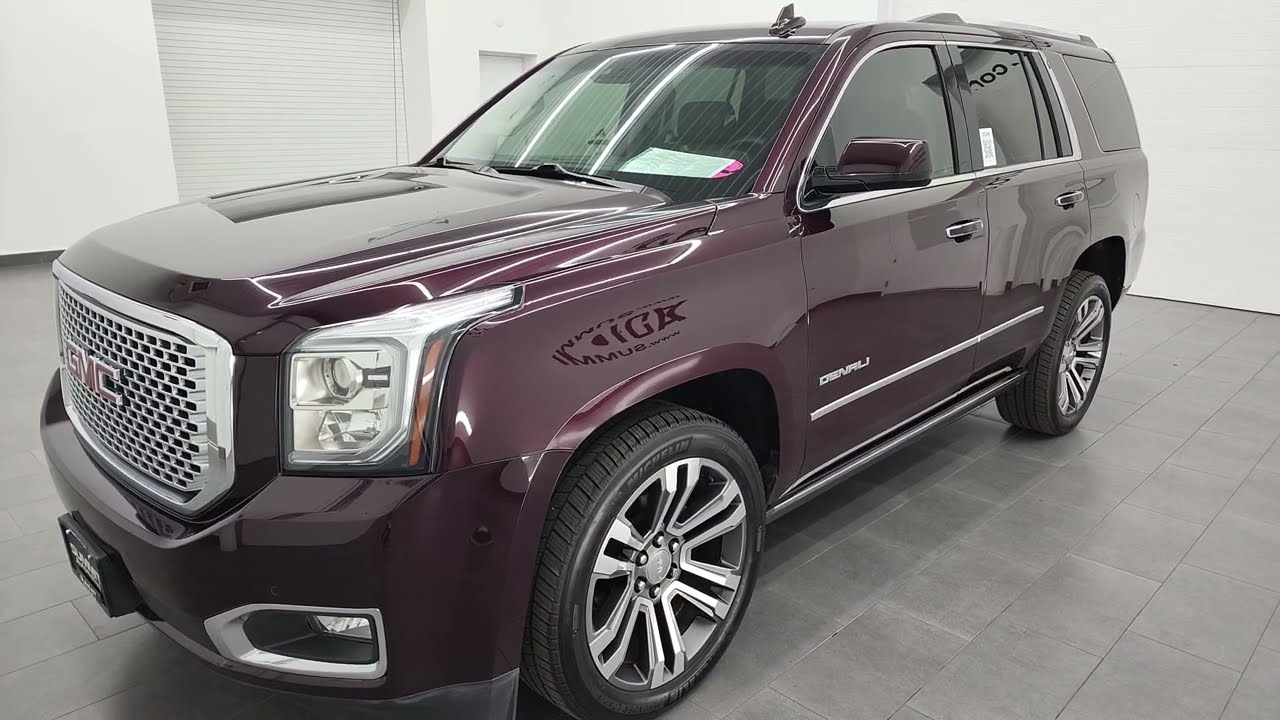 2017 GMC YUKON DENALI QUADS NAV BLURAY BLACK CHERRY 4K WALKAROUND 12997Z - YouTube