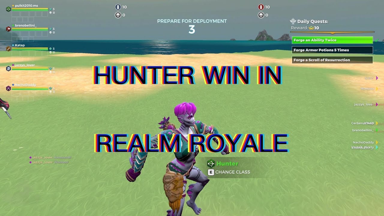 HUNTER WIN IN REALM ROYALE - YouTube