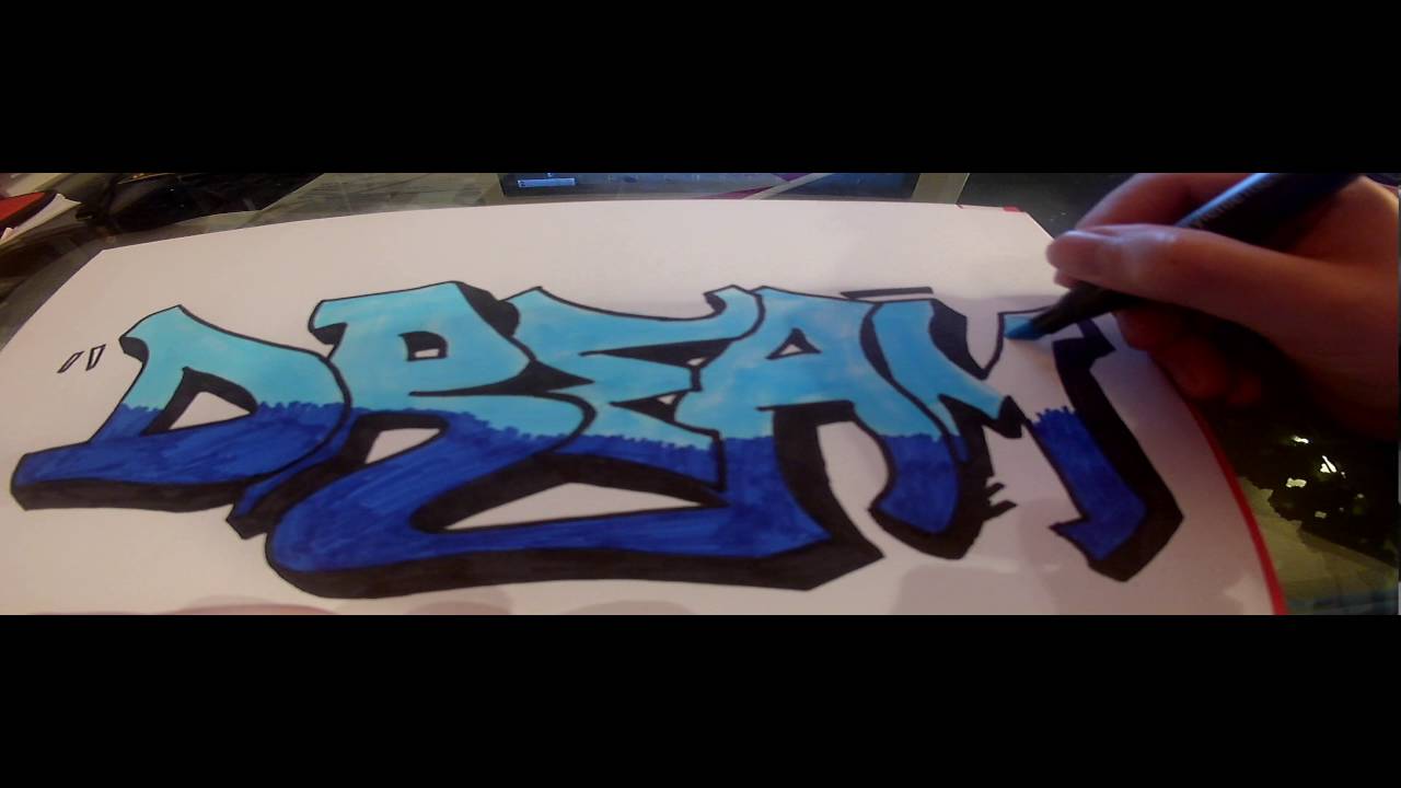 Drawing Graffiti Letters - Dream - YouTube